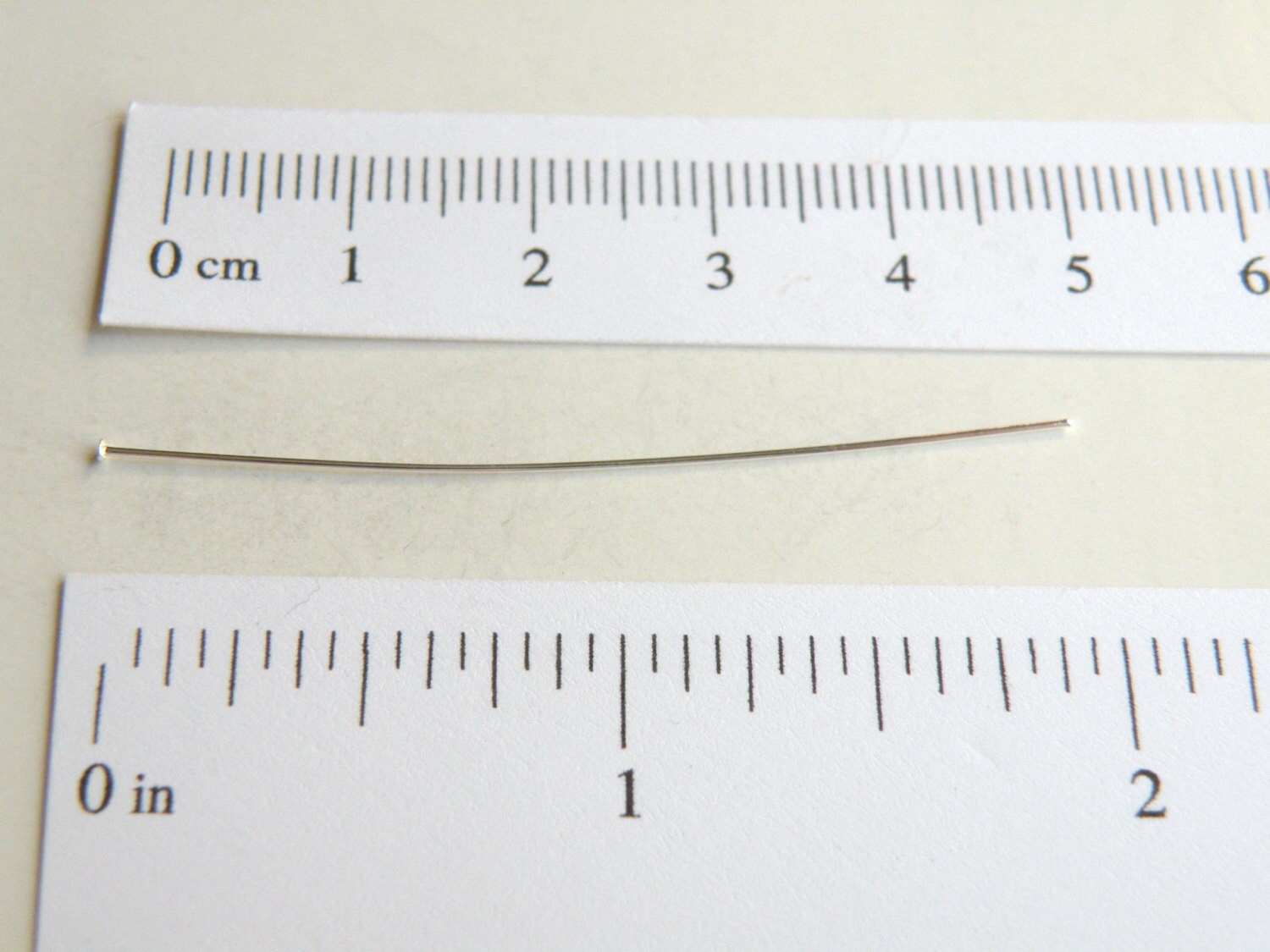 100 Head Pins Shiny Silver 2 Inches or 5cm 24 Gauge Nickel Free Brass ...