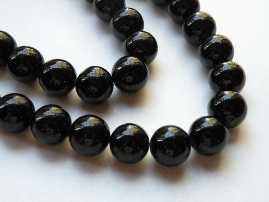 Riverstone Beads in Jet Black Round Gemstone 12mm Full Strand 9461GS - Etsy