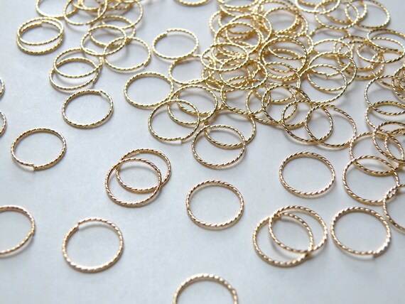 25 Fancy Twisted Round Open Jump Rings Gold Plated Brass 10mm | Etsy