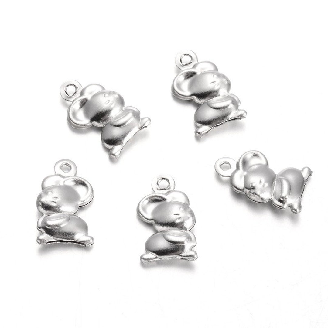 20 Mouse Rat Charms Stainless Steel Chinese Year of the Rat Zodiac ...