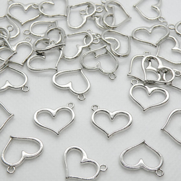 Open Heart Beads - Etsy