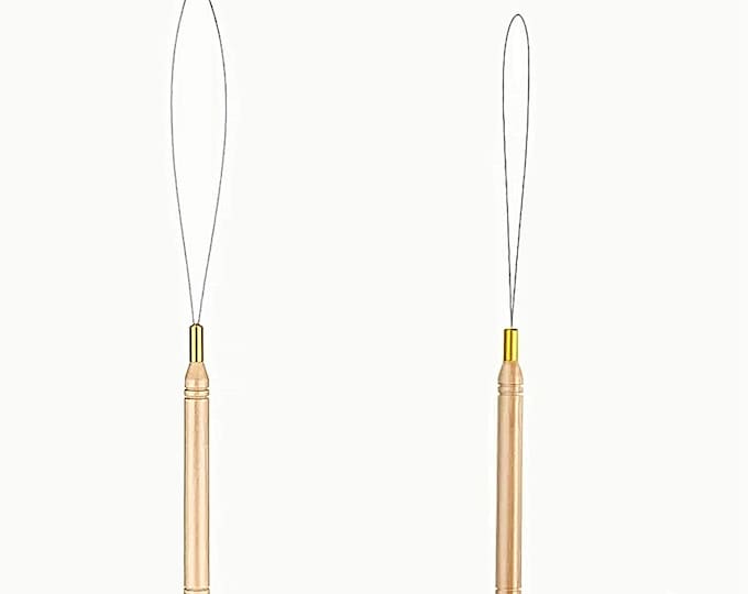 Bead Threader With Wooden Handle, Pulling Needle, Macrame Bead Tool ...