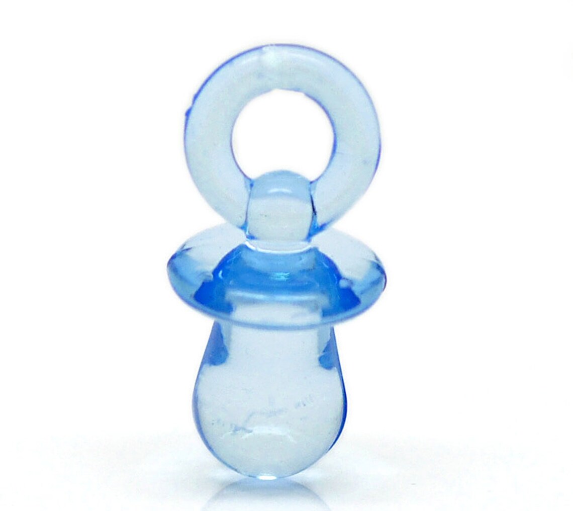 Baby Blue Pacifiers Acrylic Crystal Charm Pendant Baby Boy Shower ...