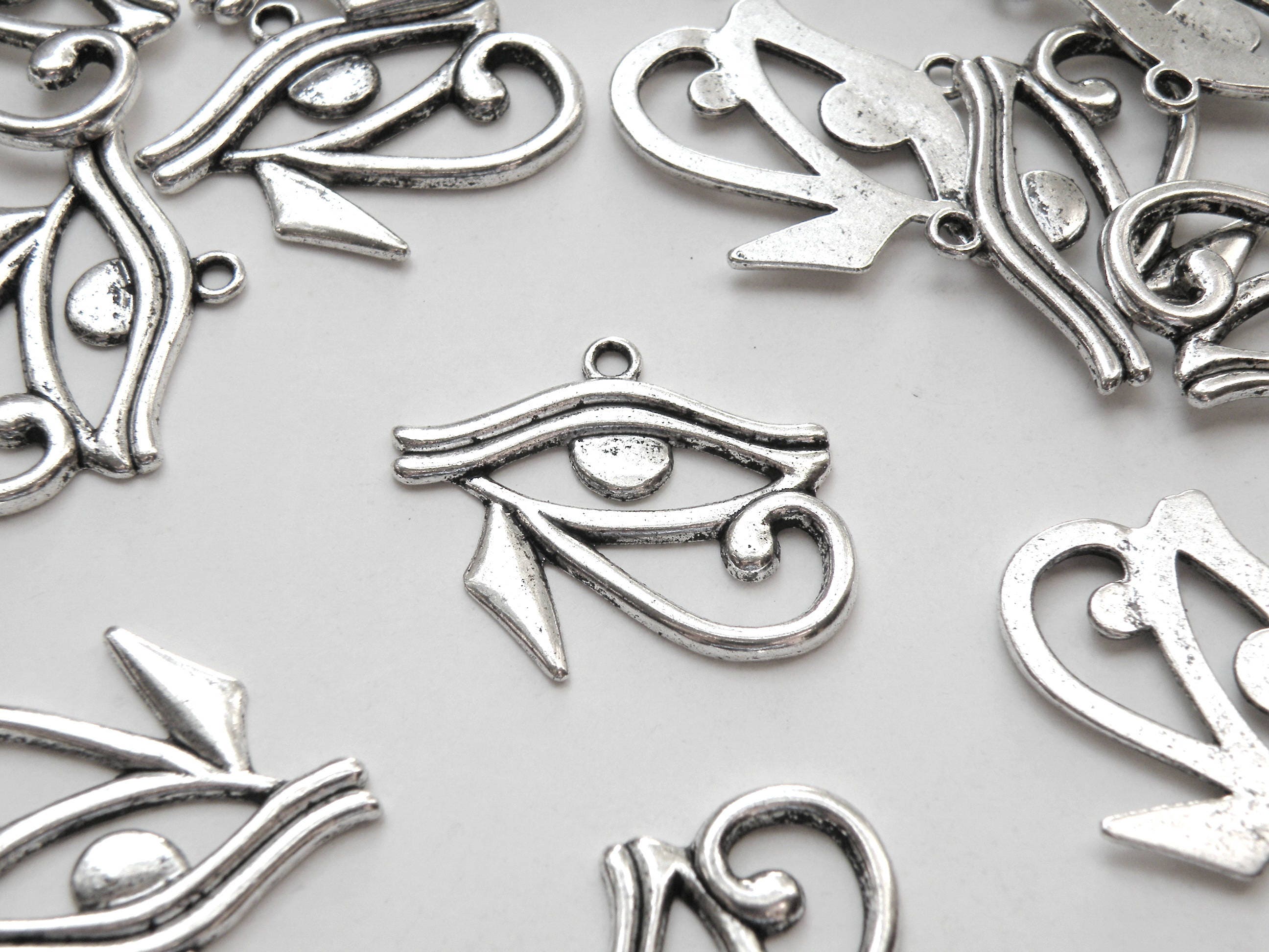 5 Eye of Horus or Eye of Ra Evil Eye Protection Charms in Antique ...