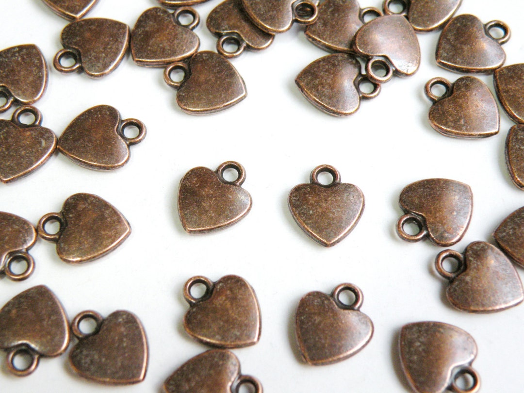 20 Heart Charms Small Simple Antique Copper 12x10mm PRLF1170Y - Etsy