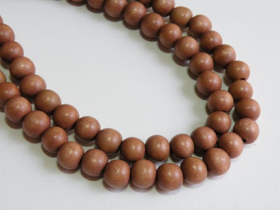 Terracotta Wood Beads Earth Tones Light Reddish Brown Round | Etsy