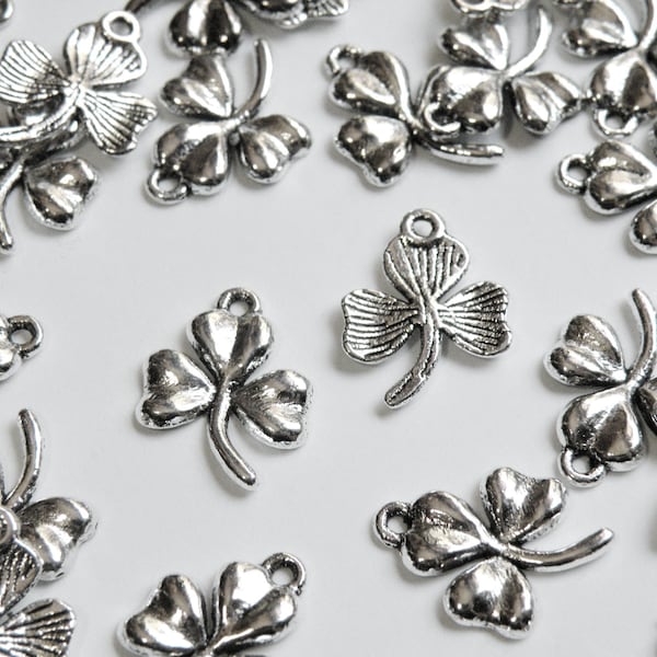 Silver Leaf Charm - Etsy