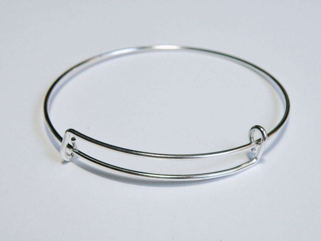 Bangle Bracelet Adjustable Expandable Charm Bracelet Double Bar Shiny ...