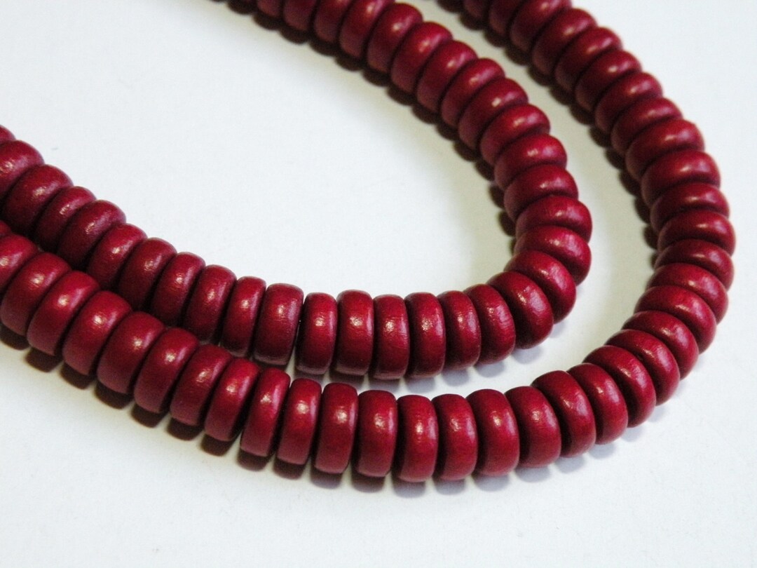 Ruby Red Wood Beads Rondelle Cheesewood Cranberry Red 8x4mm - Etsy