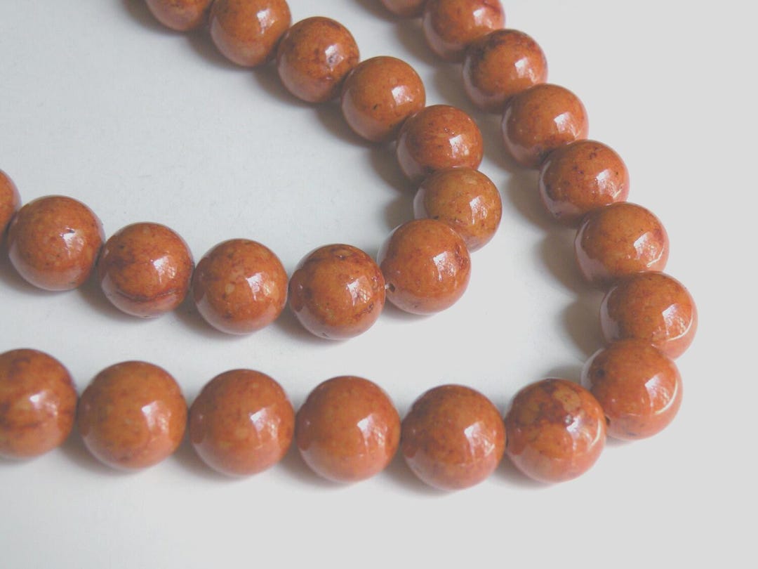 Riverstone Beads in Light Brown Round Gemstone 12mm Full Strand 4310GS ...