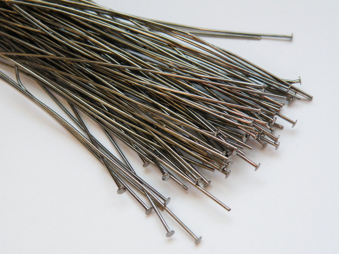 50 Head Pins Shiny Gunmetal 3 Inches or 7.62cm 22 Gauge A5379FN - Etsy