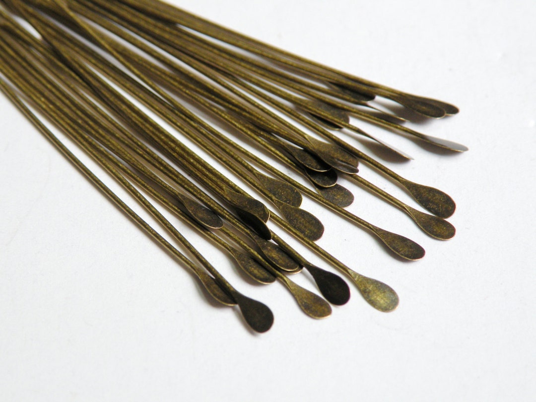 50 Head Pins With Oval Paddle Head 2 Inches Antique Bronze Plated ...