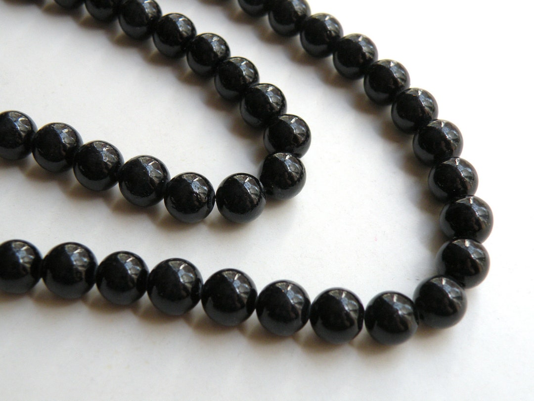 Riverstone Beads in Jet Black Round Gemstone 8mm Full Strand 9447GS - Etsy