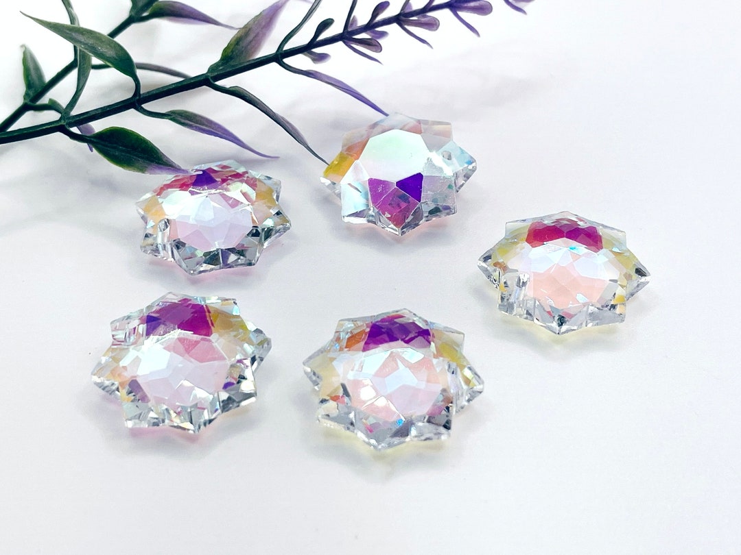 K9 Crystal Snowflake Suncatcher, Small Clear AB Faceted Rainbow Crystal ...