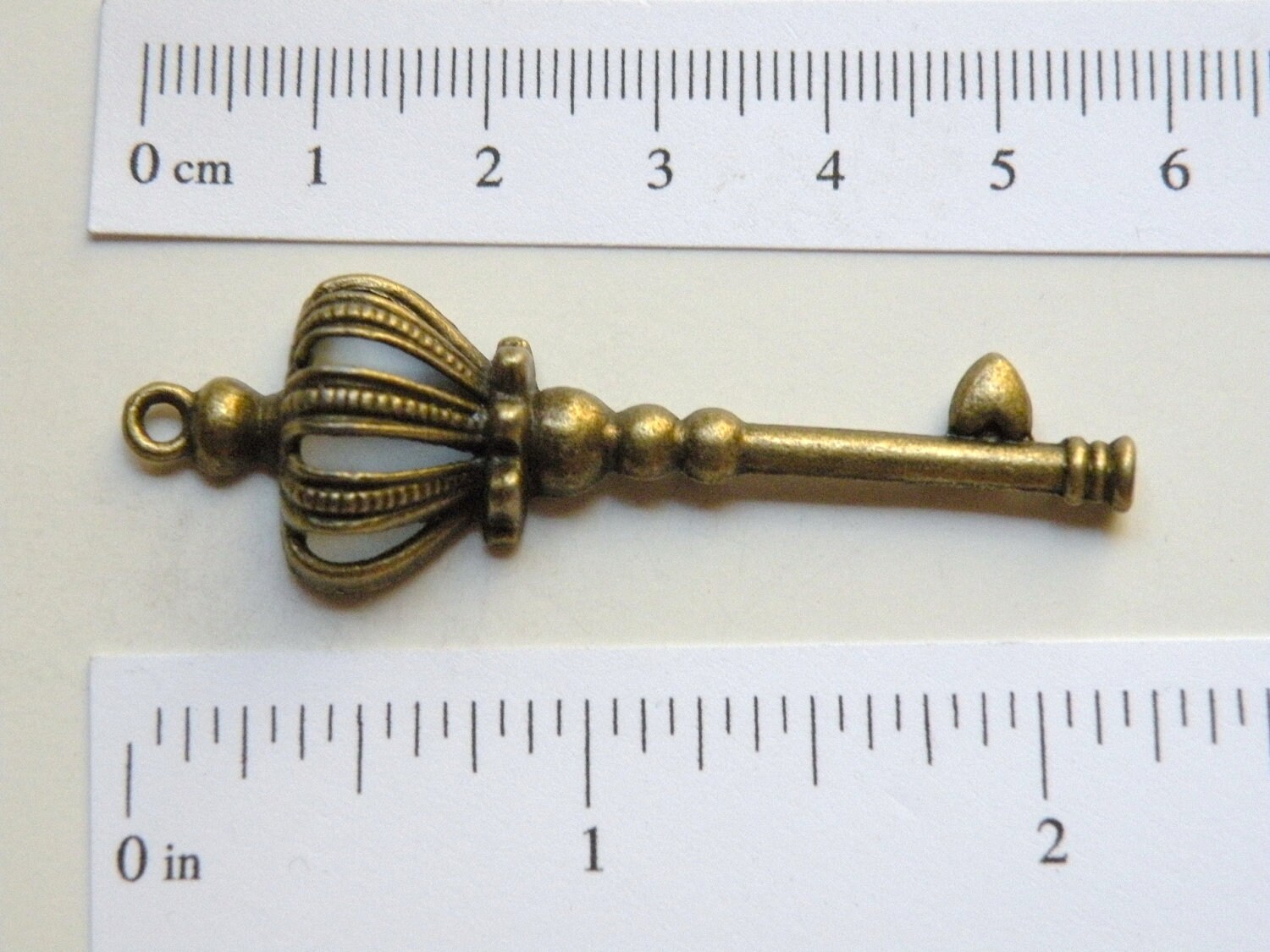 5 Crown Key Charms Large Vintage Inspired Steampunk Antique Bronze ...