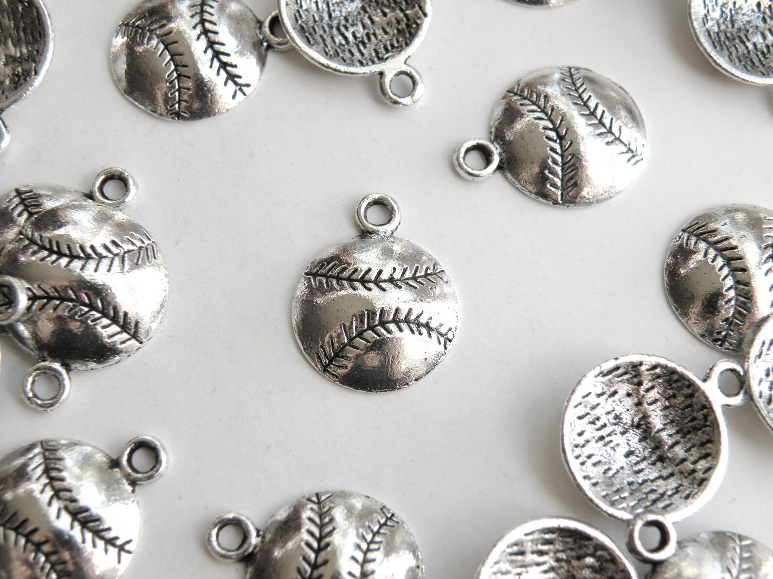 10 Baseball Sports Charms Antique Silver 19x15mm DB12662 - Etsy