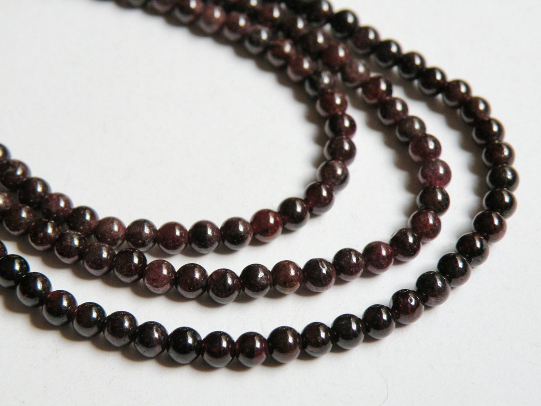 Garnet Natural Gemstone Dark Red Beads 4mm Full Strand PGSR4 - Etsy