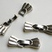 2 Fold Over or Snap Lock 3 Hole Fan Clasps Antique Silver Plated Brass ...