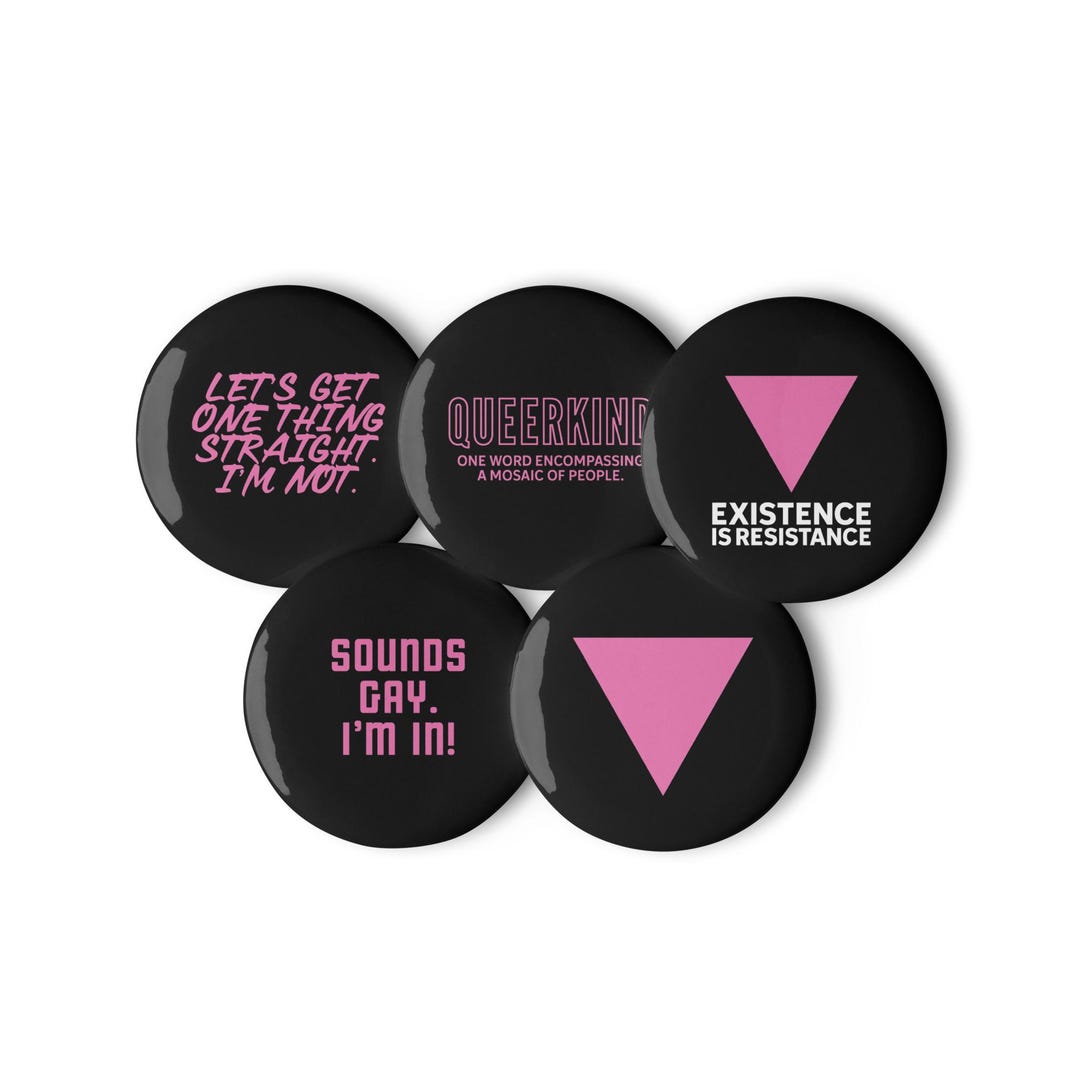 Pink Triangle Pin | Existence is Resistance LGBTQ Pin | Queer Pride ...