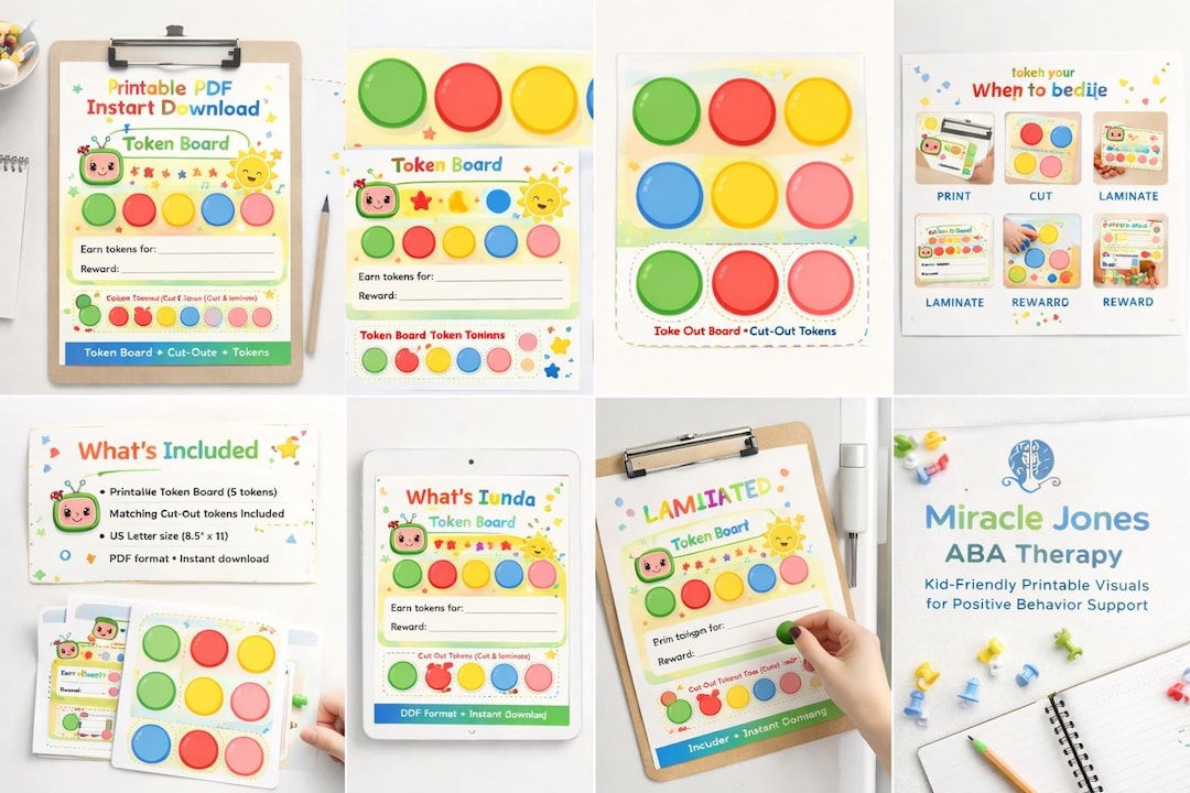 Cocomelon-inspired Token Board | ABA Reward Chart | Printable Behavior ...