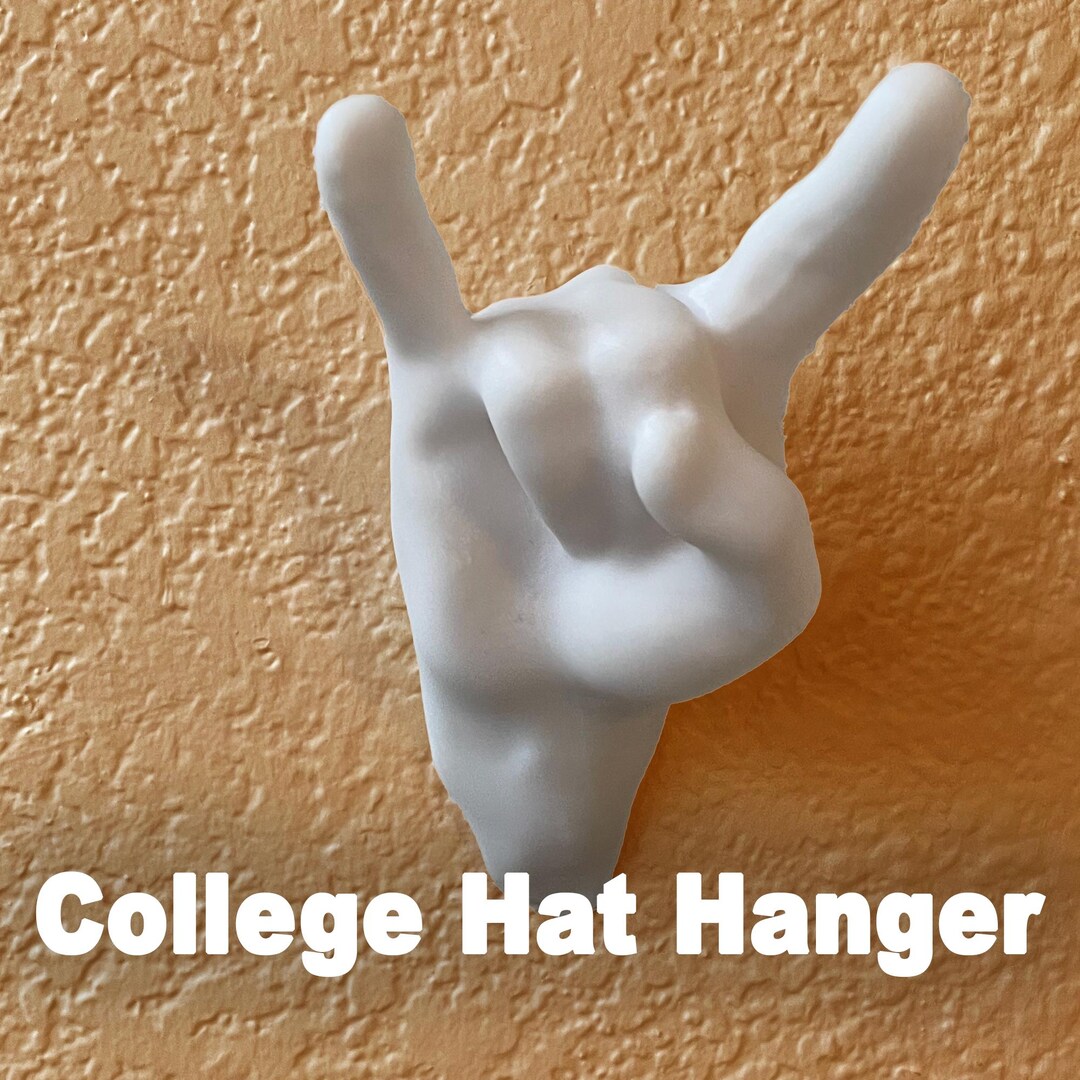 College Spirit Hand Sign Hat Hanger, Rock and Roll, Texan, Devil Horns ...