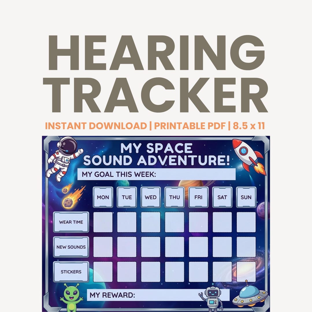 Space Hearing Tracker | Cochlear Implant & Hearing Aid, Kids Reward ...