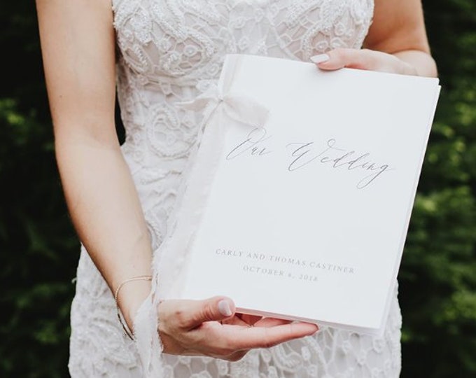 Wedding Officiant Book, Ceremony Book, Vow Books, Silk Ribbon, Our Vows ...