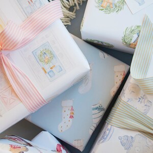 Holiday Wreath With Bells Gift Wrap, Christmas Wrapping Paper, Holiday ...