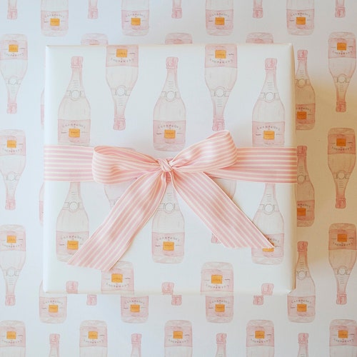 Wrapping Paper: Orange Champagne Gift Wrap christmas - Etsy