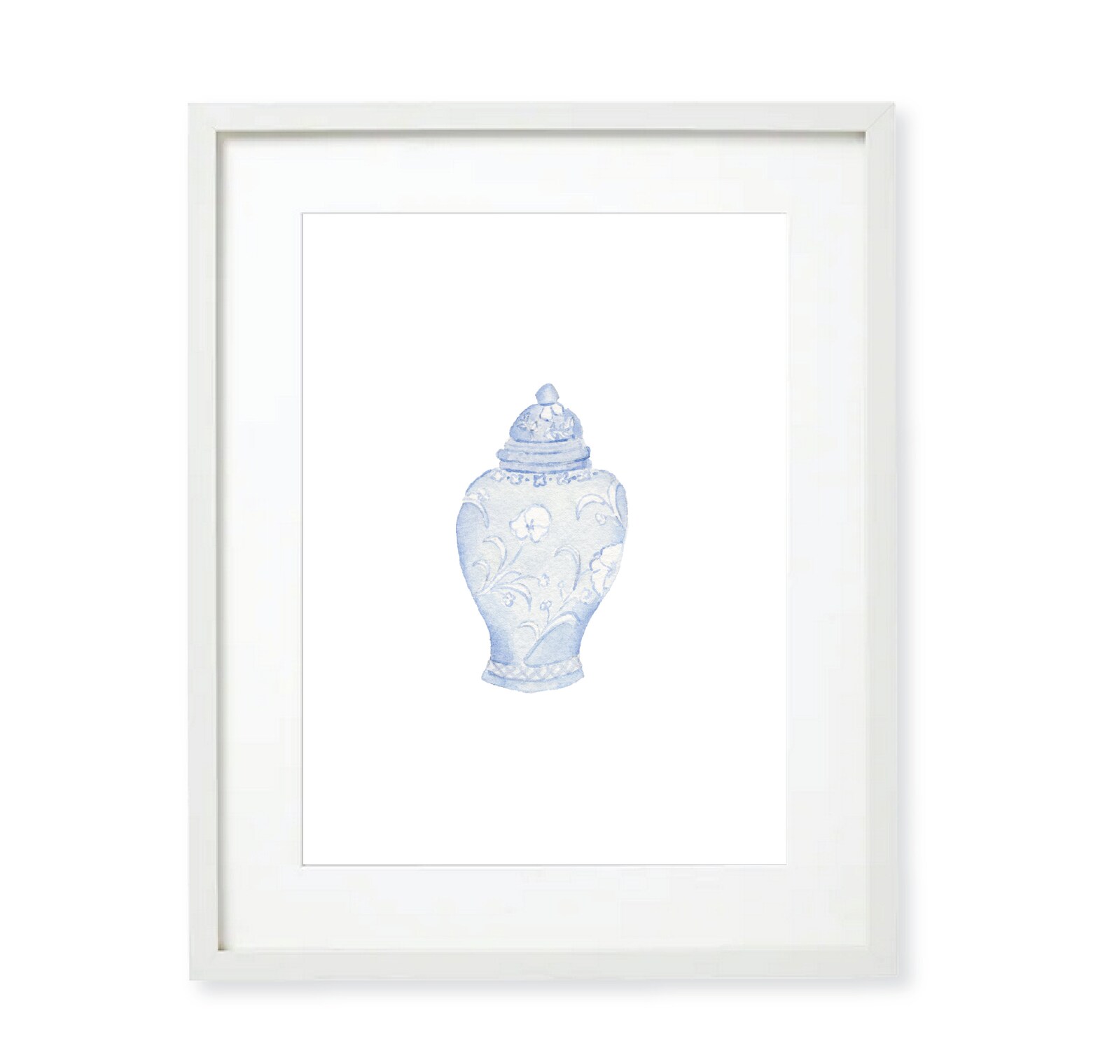 Ginger Jar 1 Watercolor Art Print, Lidded Ginger Jar Art Print, Floral ...