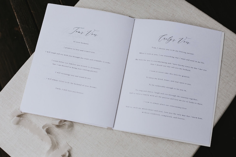 Wedding Officiant Book Ceremony Book Vow Books Silk Ribbon - Etsy