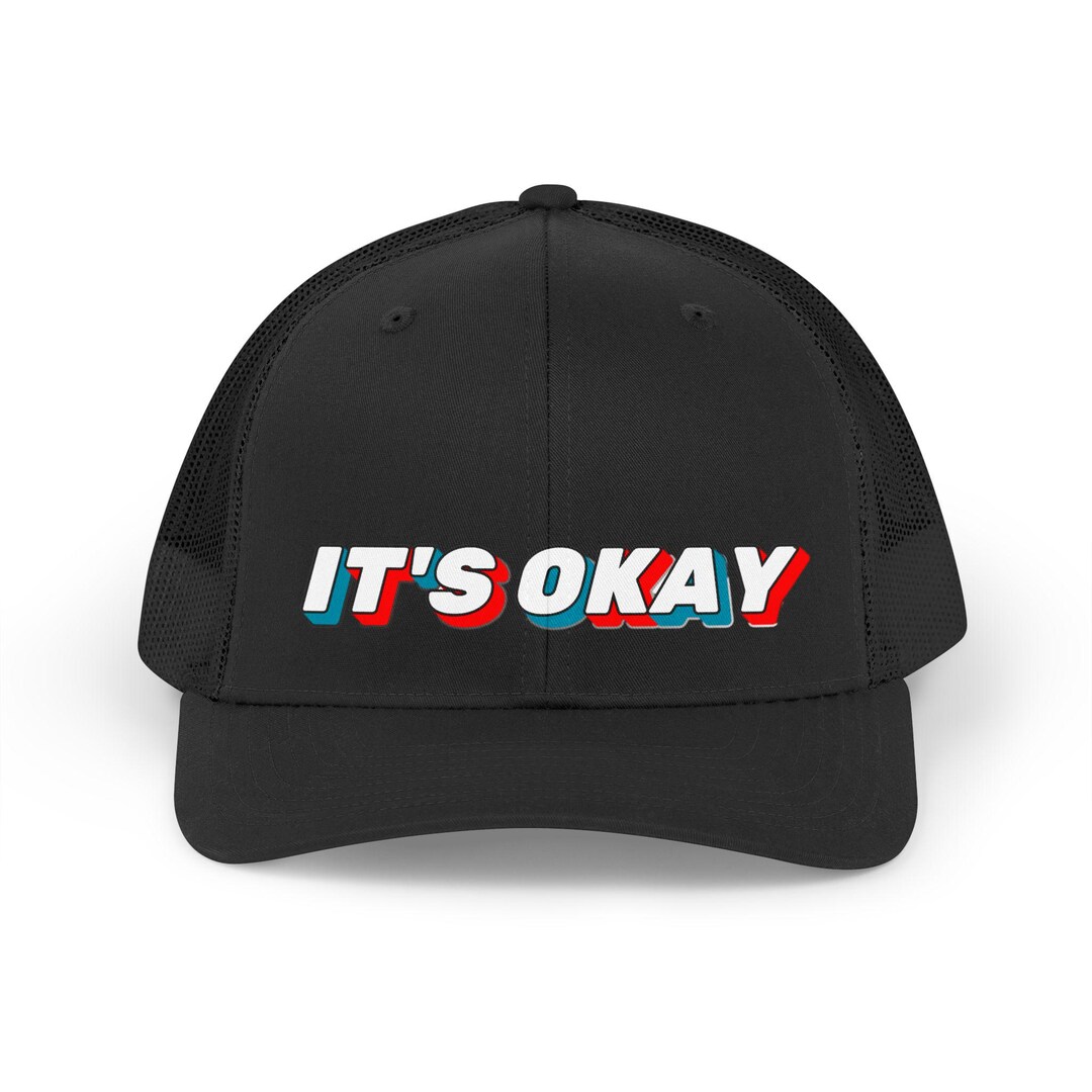 Its Okay Trucker Hat | Retro 3D Text Mesh Cap - Etsy