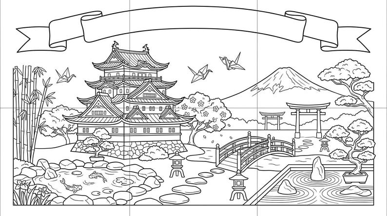 Japanese Castle Coloring Pages Printable – Cultural Activity for Kids ...