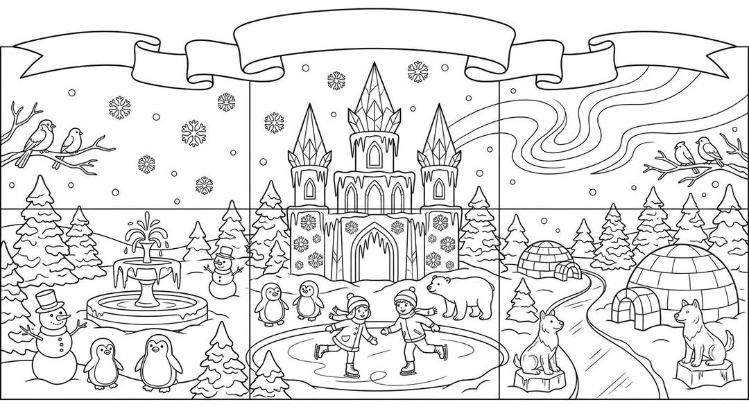 Ice Castle Coloring Pages Printable – Fantasy Kids Activity – Creative ...