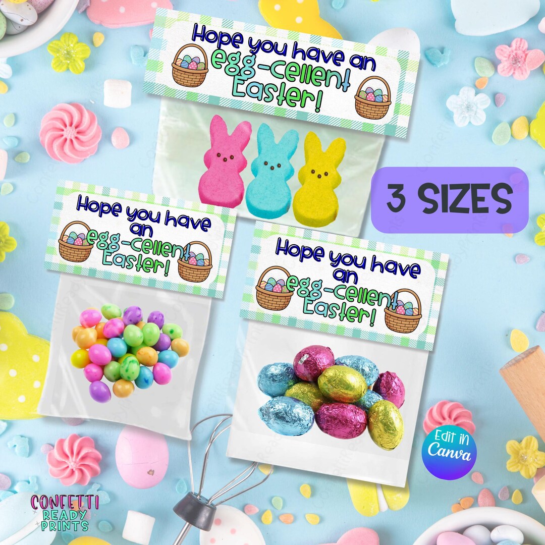 Easter Treat Bag Topper Printable, Egg-cellent Easter, 3 Sizes ...