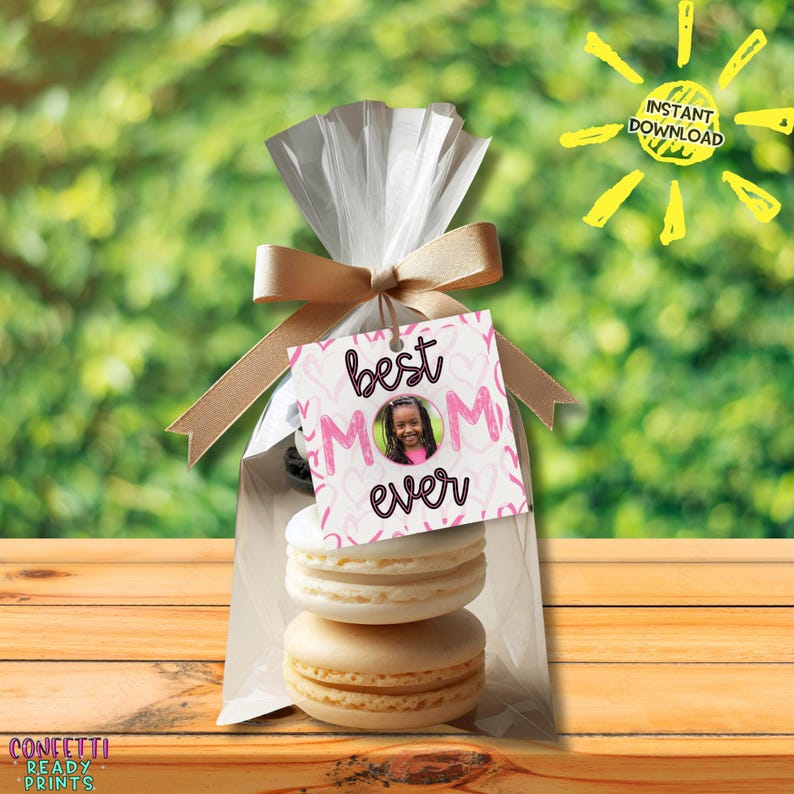Personalized Photo Favor Tag, Mother's Day Treat Bag Gift (digital ...