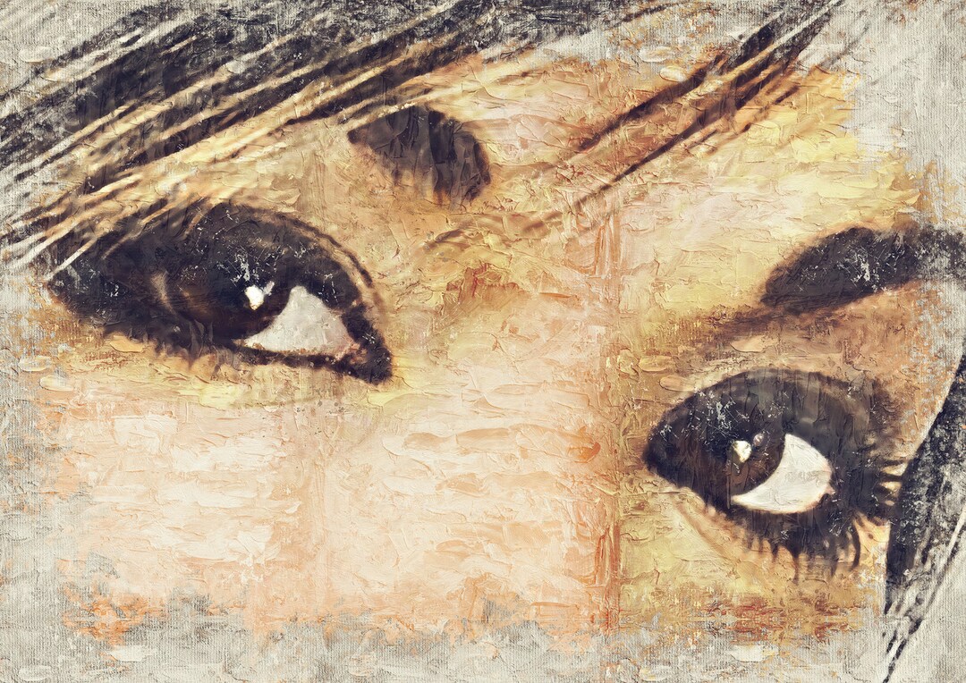 Brown Eye Impasto Painting Printable Wall Art Original - Etsy