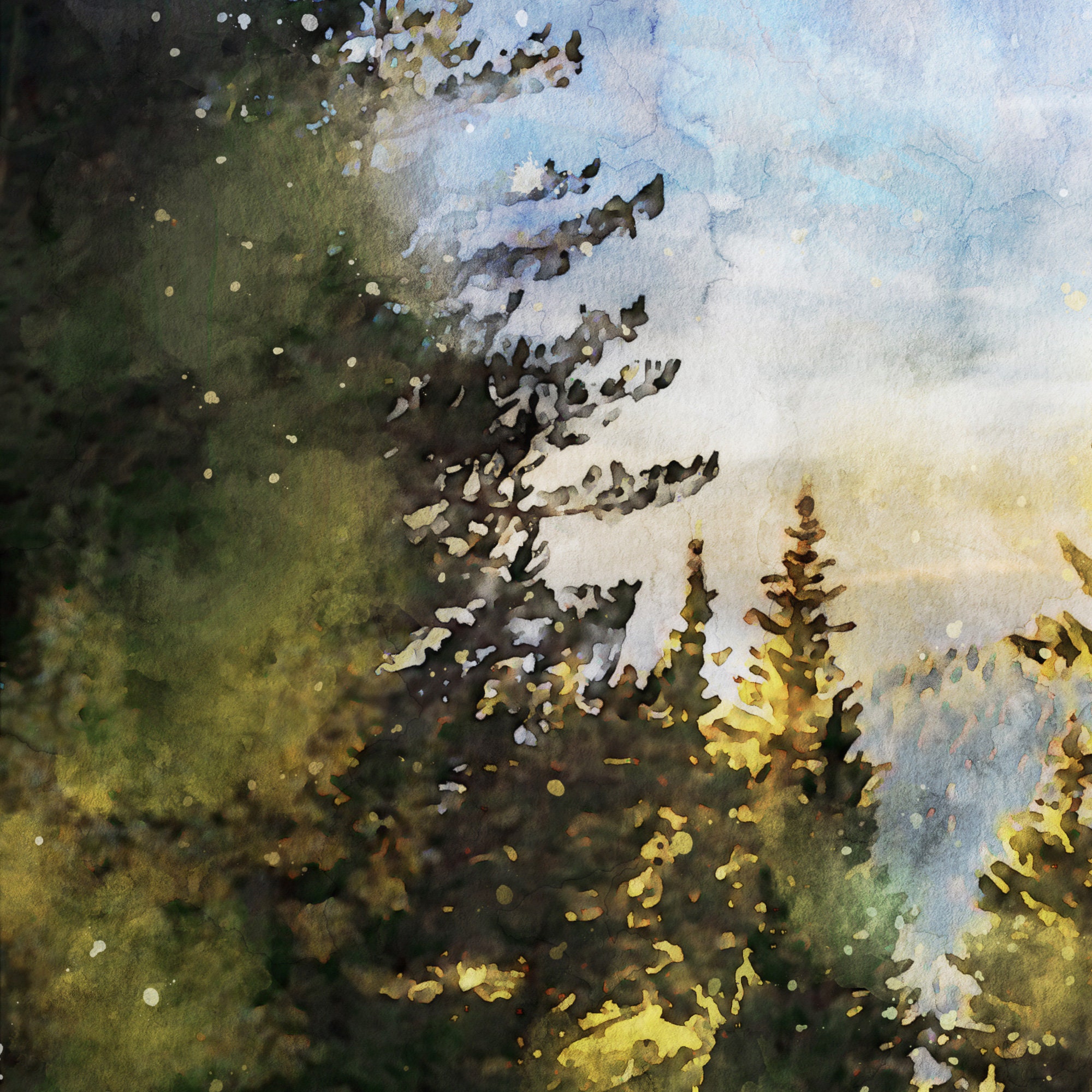 watercolour woodland painting,Printable wall art original artwork print ...