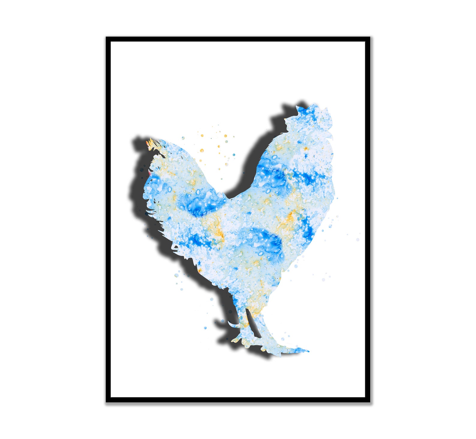 Abstract 3D chicken painting printable wall art | Etsy