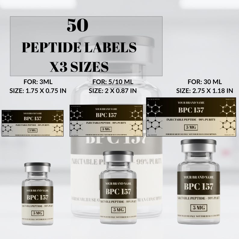 Peptide Labels, Peptide Therapy Labels, Peptide Vial Label Templates ...