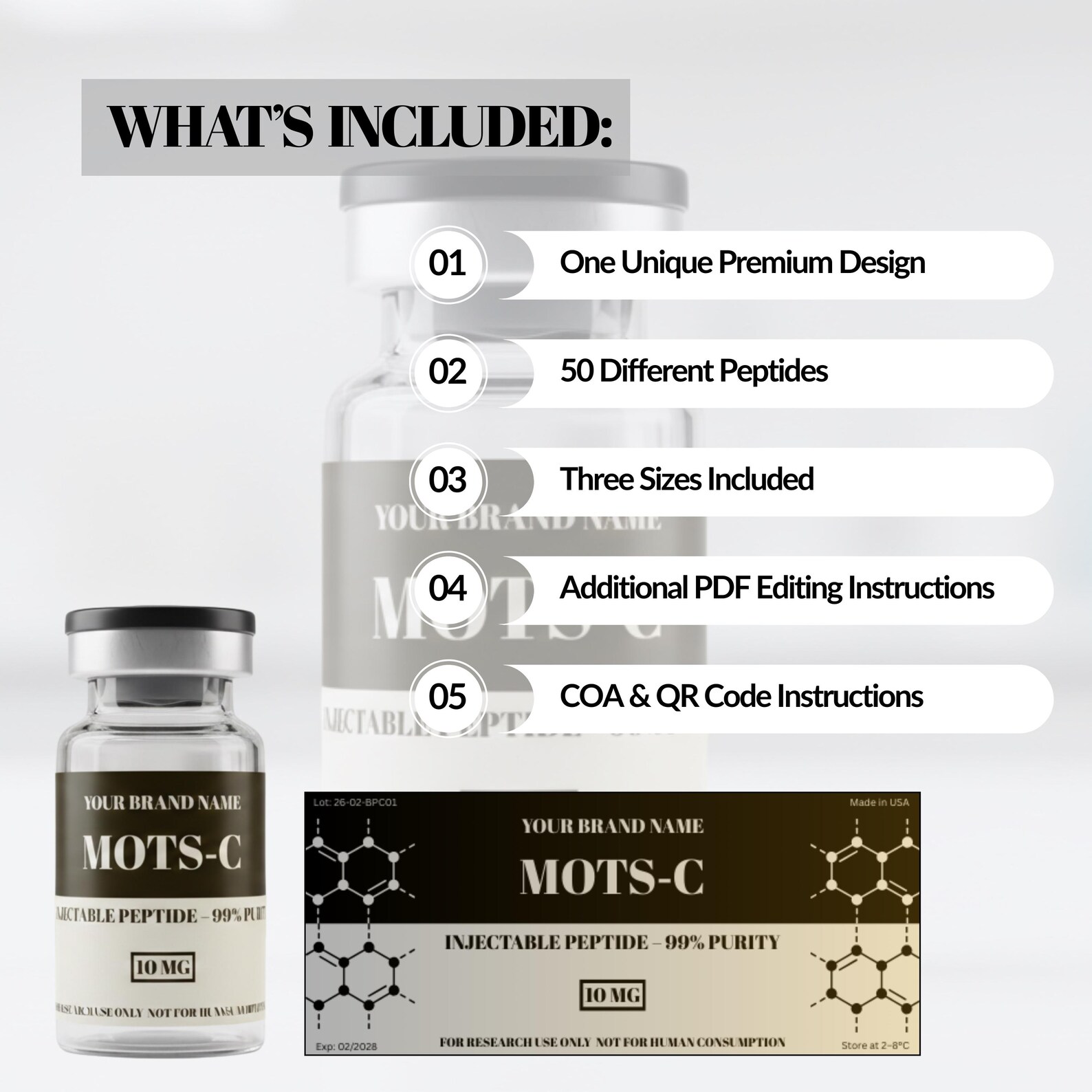 Peptide Labels, Peptide Therapy Labels, Peptide Vial Label Templates ...