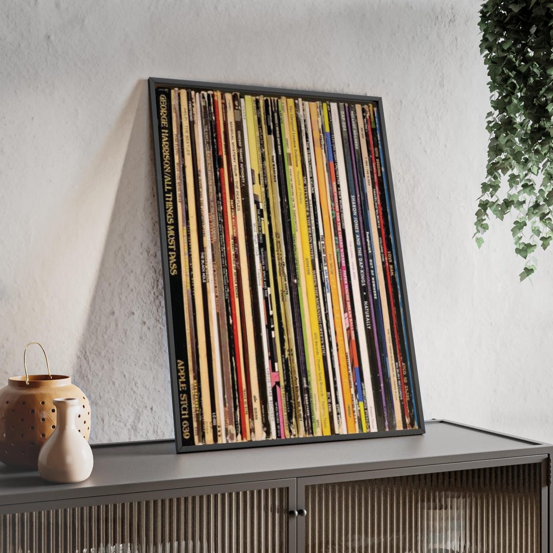 Vintage Vinyl Record Spines Poster | Poster - Etsy