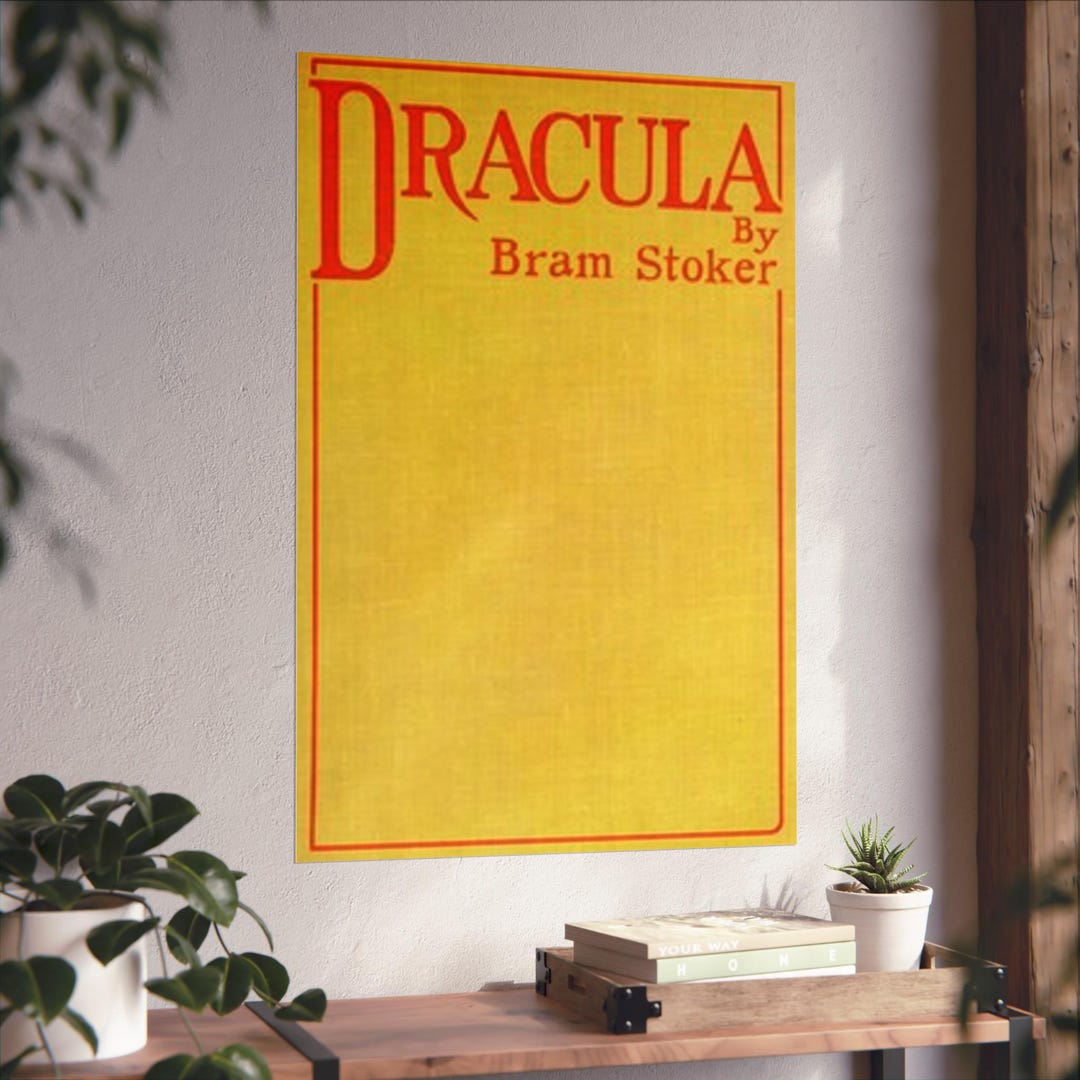 Dracula Book Cover Fine Art Posters | Vintage Yellow Bram Stoker Poster ...