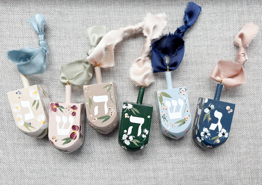 Wood Dreidel Ornament for Hanukkah - Jewish Decor (hand Painted Floral ...