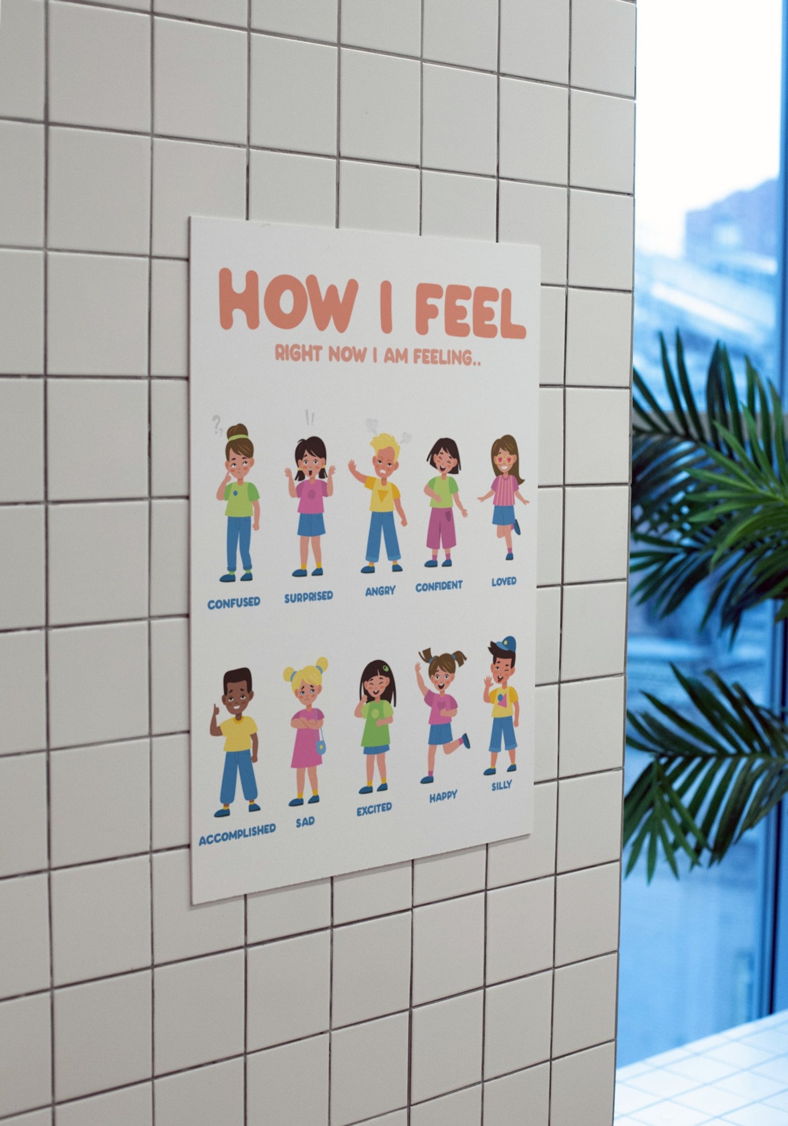 8.5" X 11" International Feelings Poster, Emotions Chart, Classroom ...