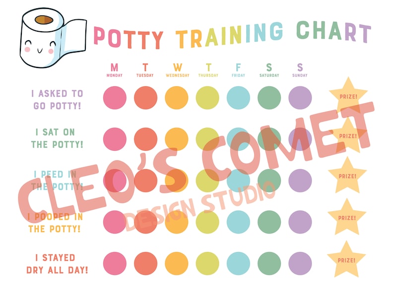 Printable Potty Training Chart | Rainbow Potty Chart | Gender Neutral ...