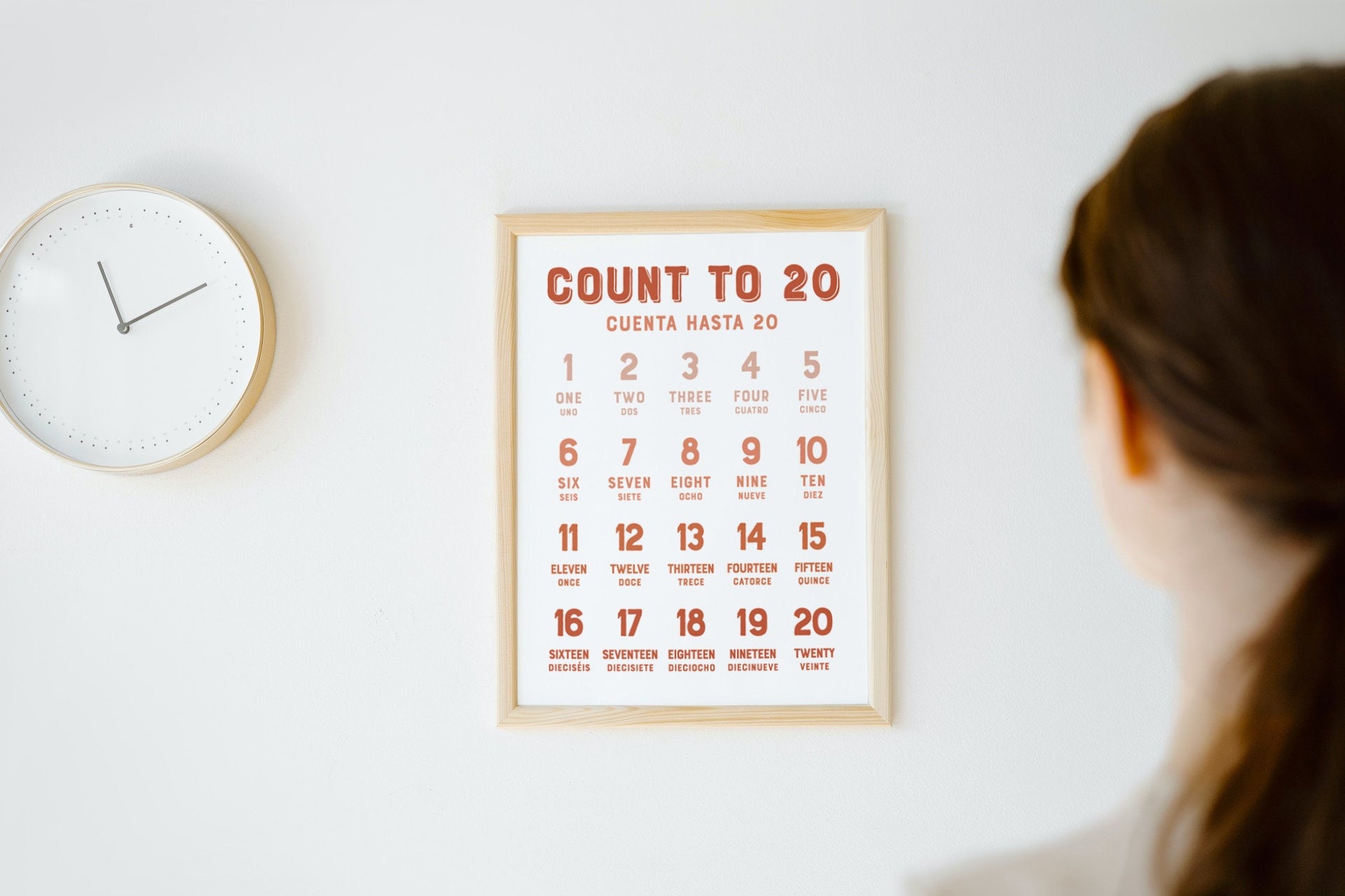 Bilingual Spanish Numbers Poster, English to Spanish Print (digital ...