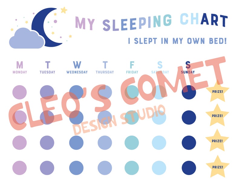 Printable Toddler Sleep Chart | Kid's Sleep Chart | Gender Neutral ...