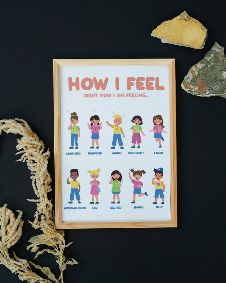 8.5" X 11" International Feelings Poster, Emotions Chart, Classroom ...