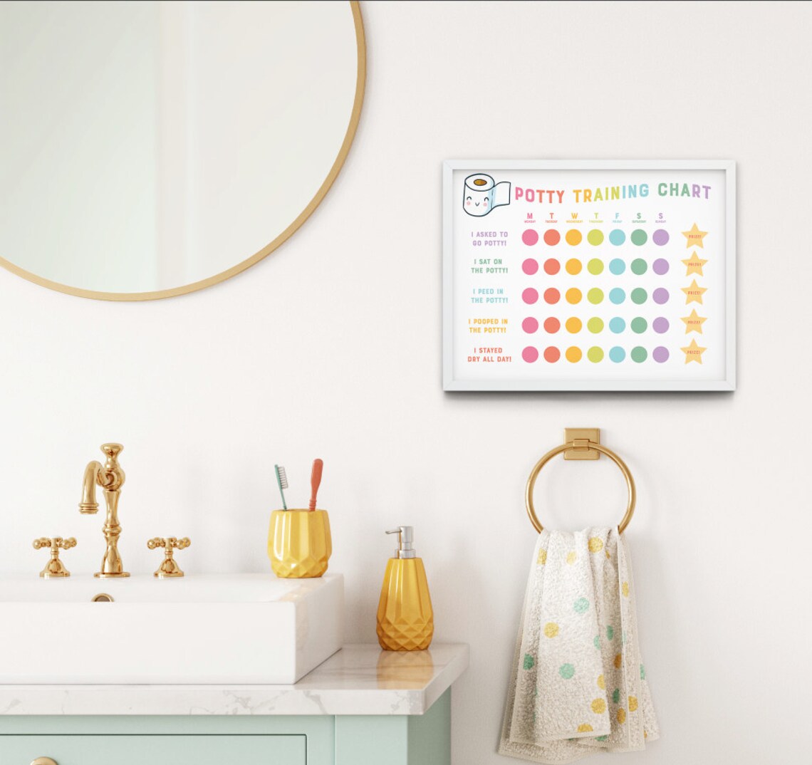 Printable Potty Training Chart | Rainbow Potty Chart | Gender Neutral ...